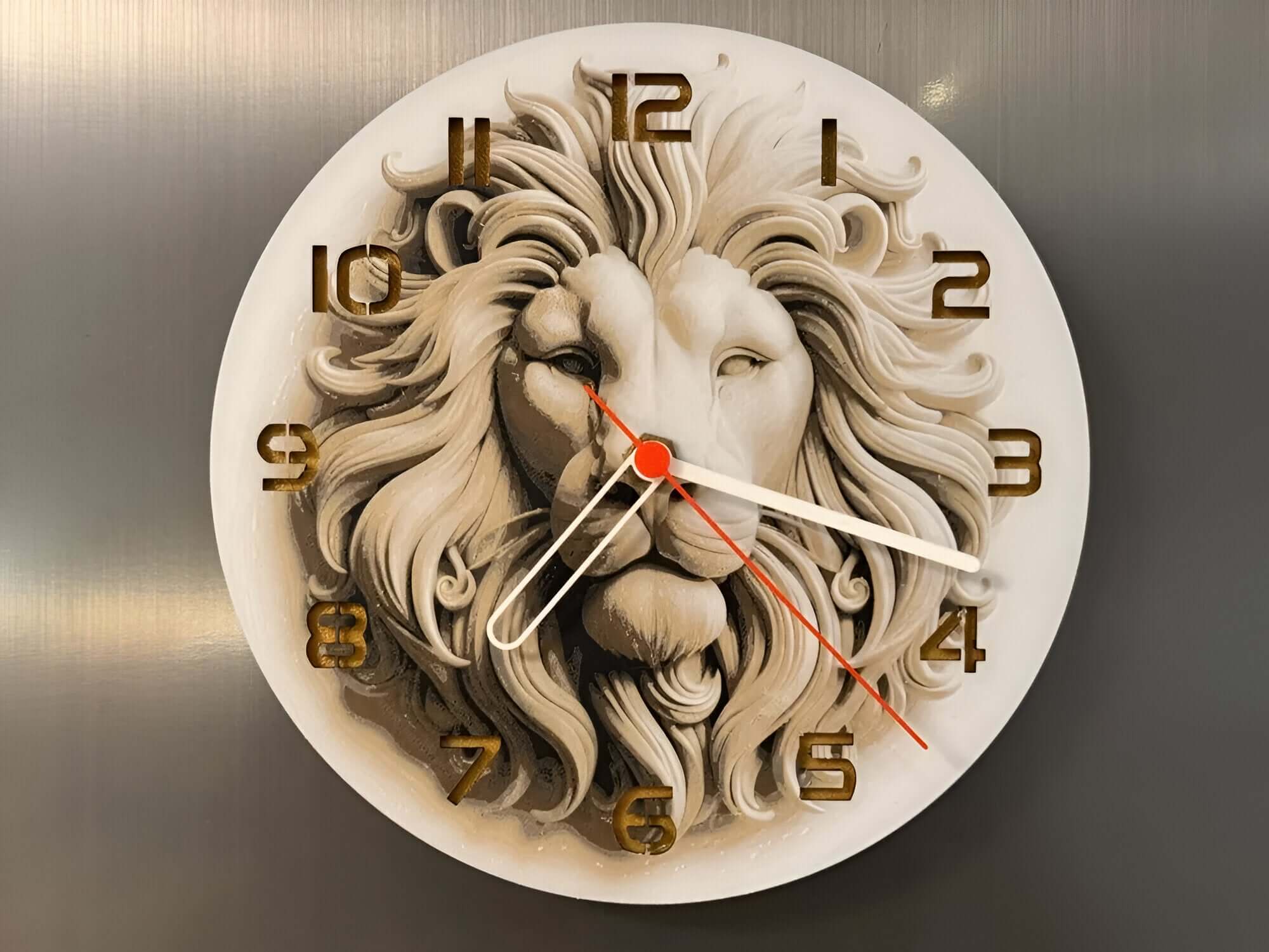 Lion Head LED Clock – Lion Head Edition with Light & Power – FPH-3D ...