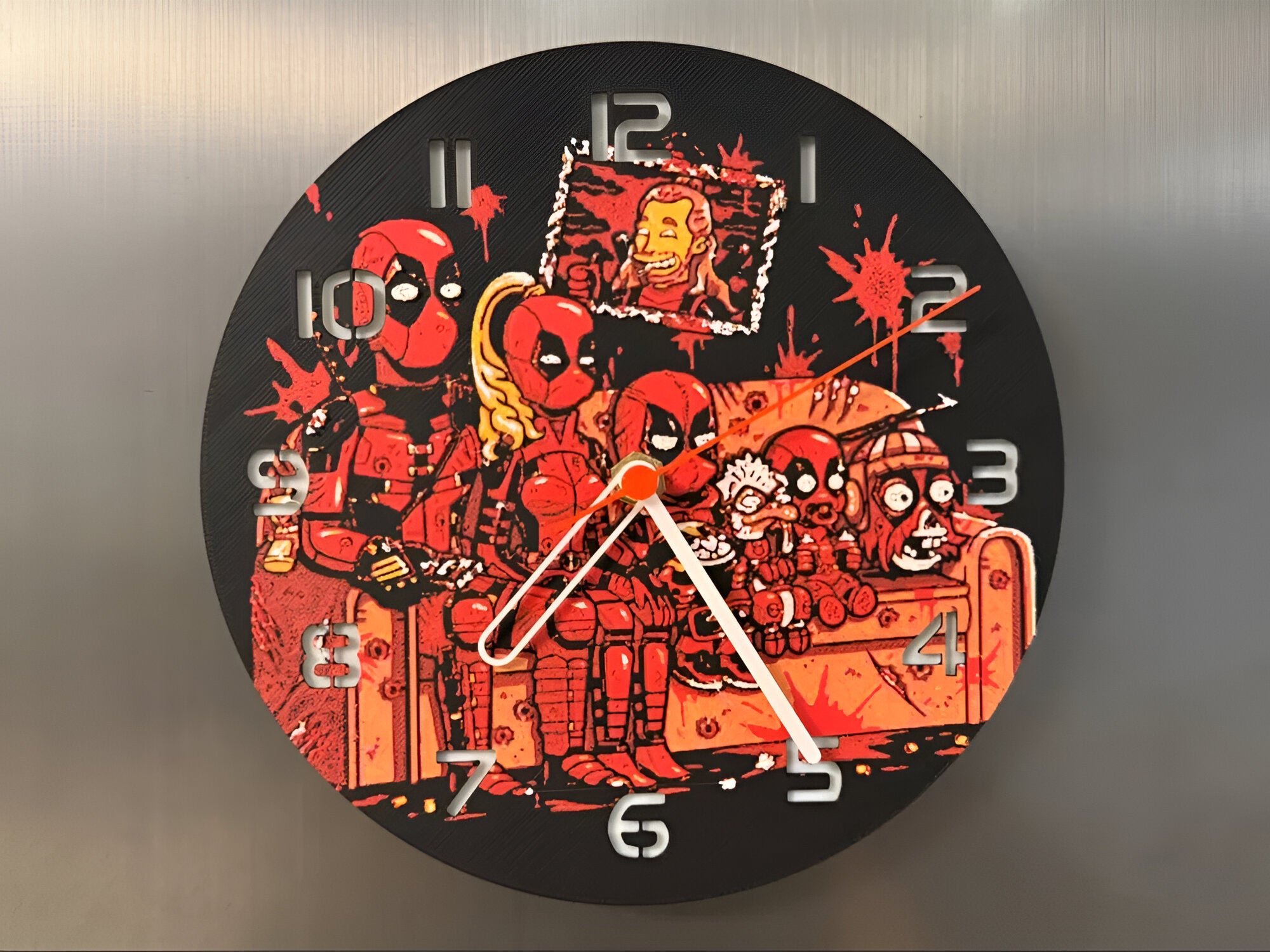 Simpsons meets Deadpool Wanduhr – Humor Edition – FPH-3D | Deine Ideen ...