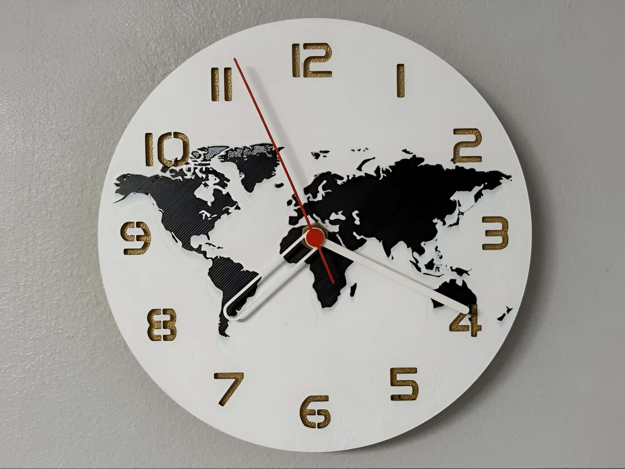 World Map LED Clock – Worldmap Edition with Light & Vision – FPH-3D